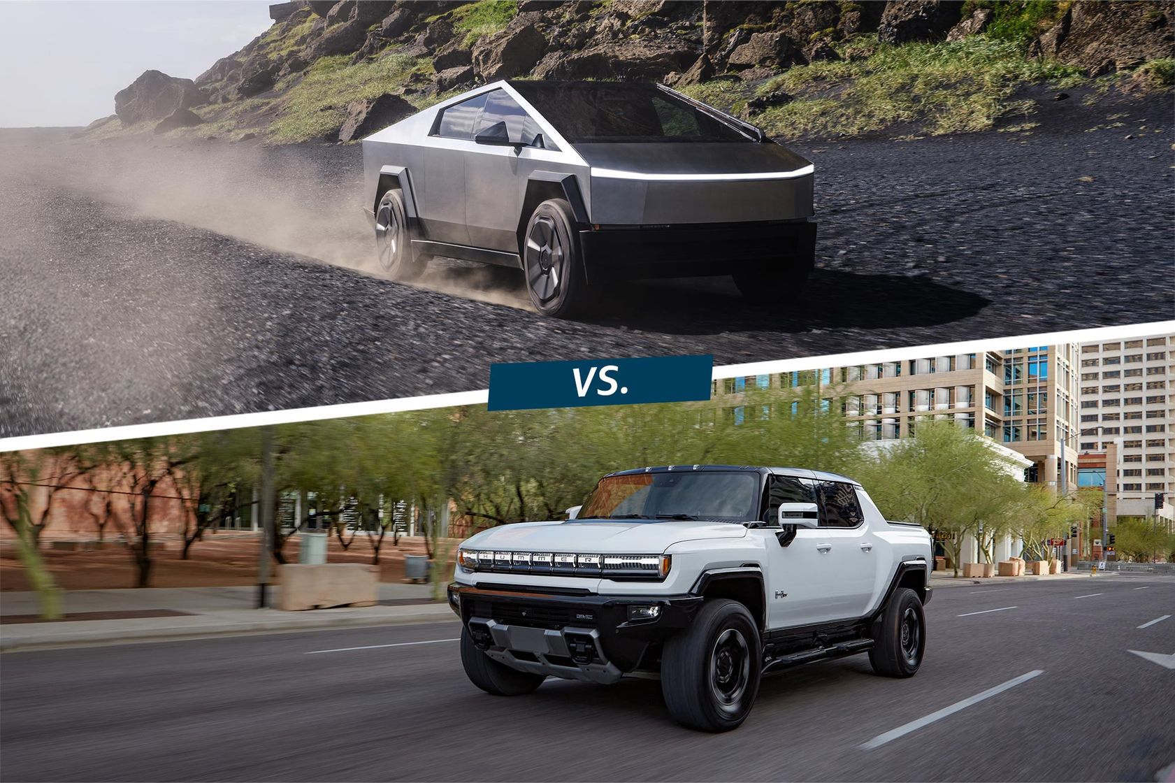 Compared: 2024 Tesla Cybertruck vs. 2024 GMC Hummer EV Pickup | Capital ...