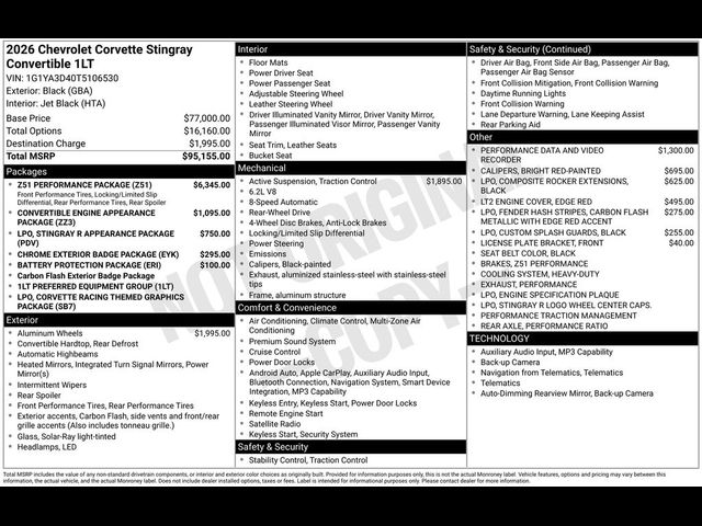 New 2026 Chevrolet Corvette 1LZ Convertible For Sale in Virginia Beach ...