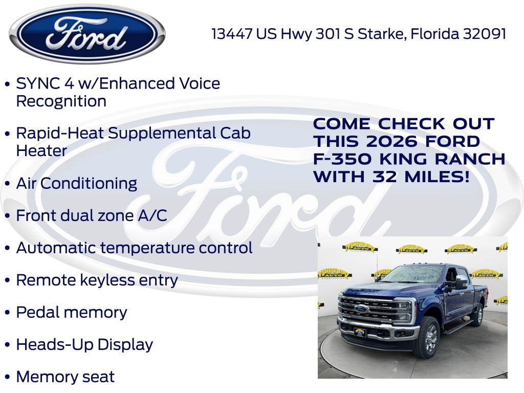 New 2026 Ford F-350 King Ranch For Sale in Starke, FL | Capital One ...